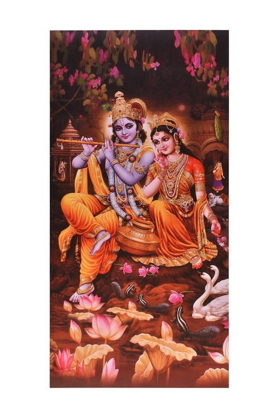 Bm Traders Beautiful radha Krishna Wall Sticker Poster Print Without ...