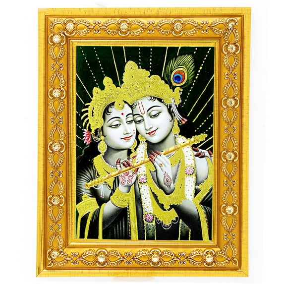 Bm Traders Ganeshji Golden Foil Print Photo In Religious Frame (14 X 18 ...