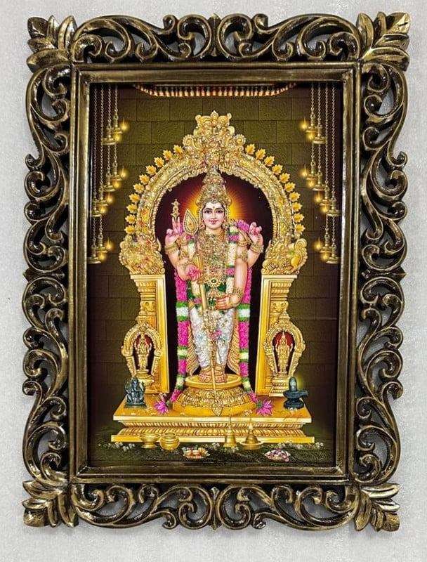 Bm Traders Kartikeya Murugan Swamy Artistic Crystal Art-Work Laminated ...