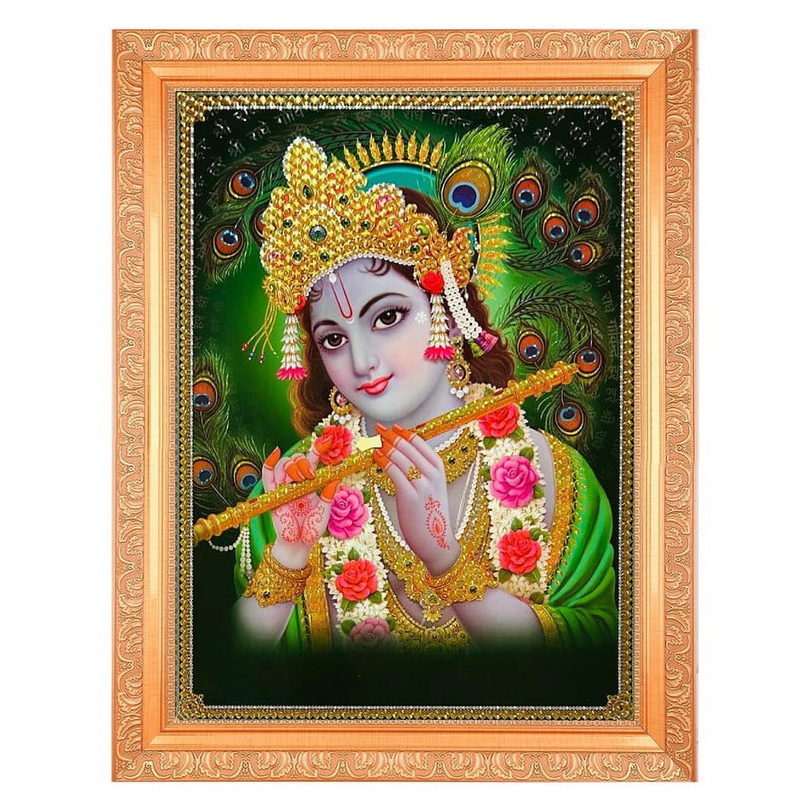 Bm Traders Krishna Bhagwan Crystal Artwork Print Photo In Religious ...
