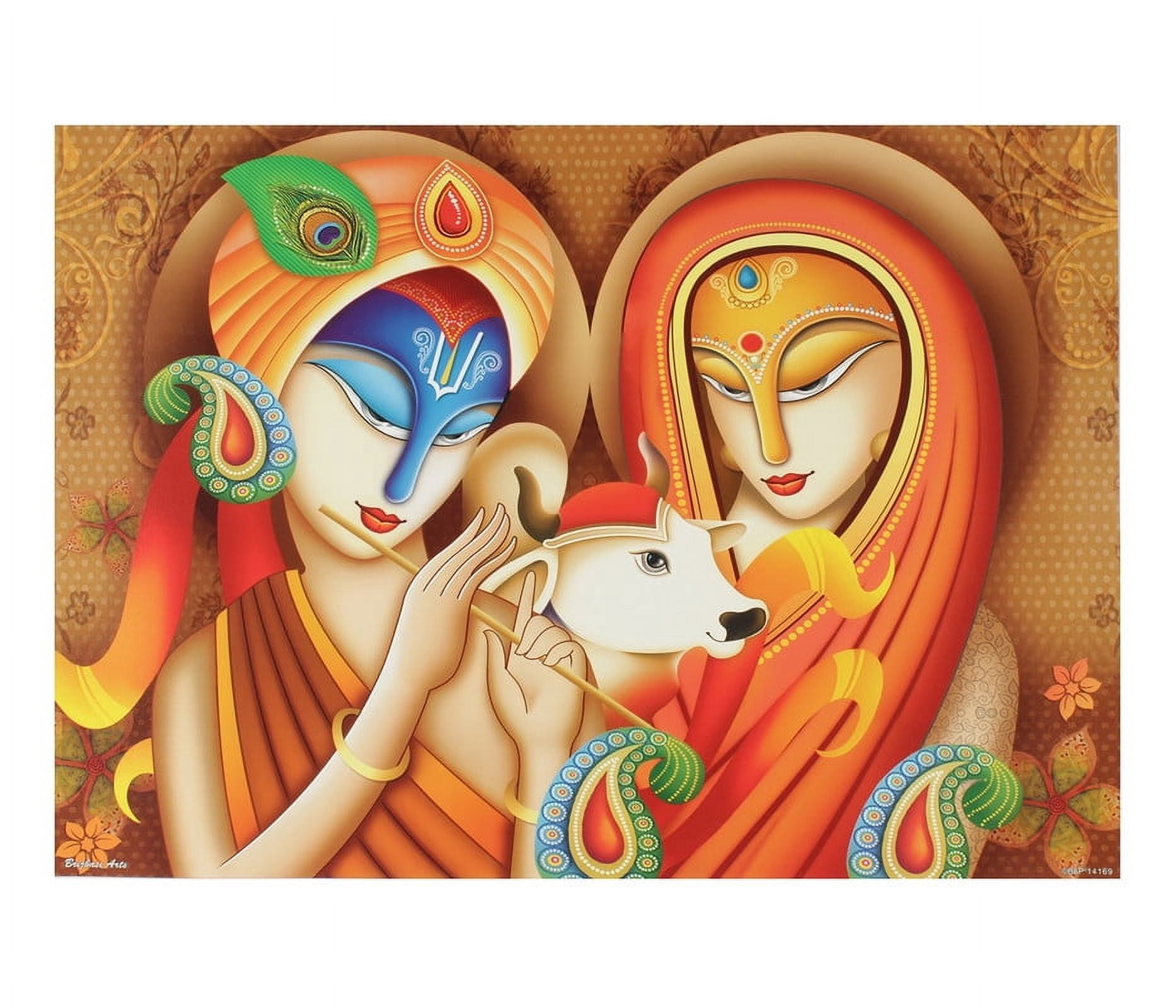 Bm Traders Krishna Radha Modern ArtWall Poster Print Without Frame (20 ...