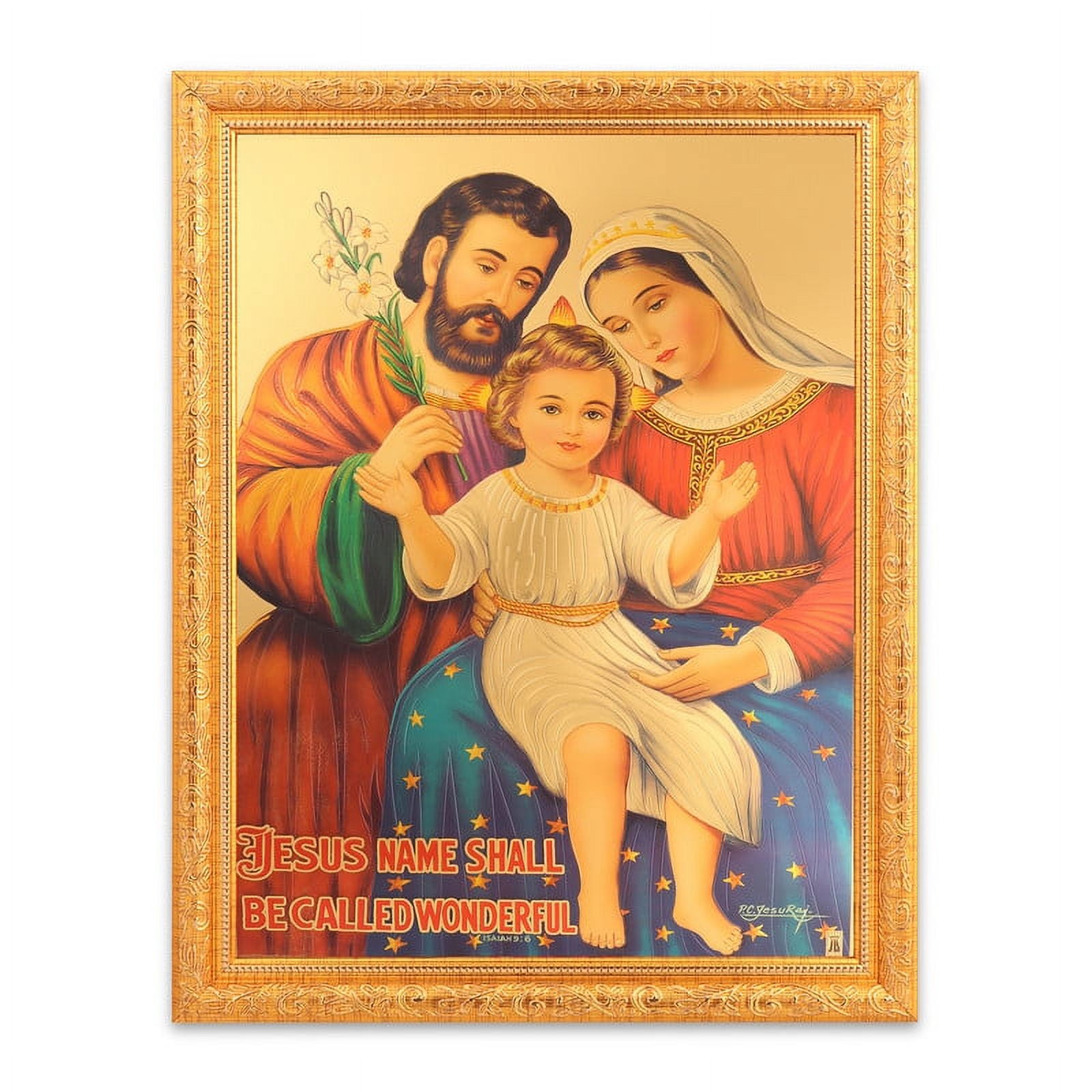 Bm Traders Lord Jesus With Parents Golden Foil Print Photo In Religious ...