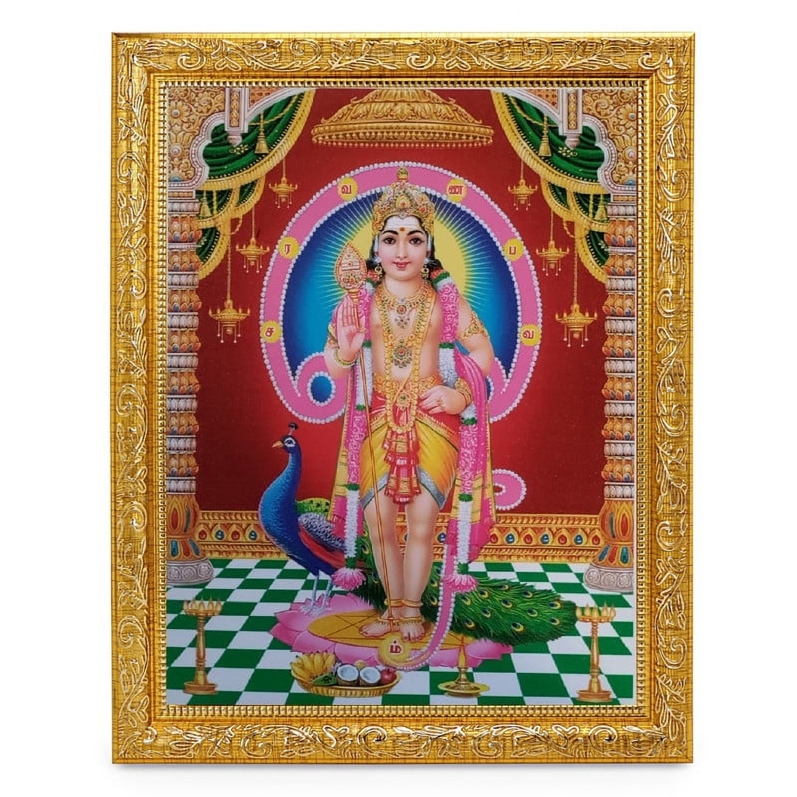 Bm Traders Lord Murugan Beautiful Print Photo In ArtWork Golden Frame ...