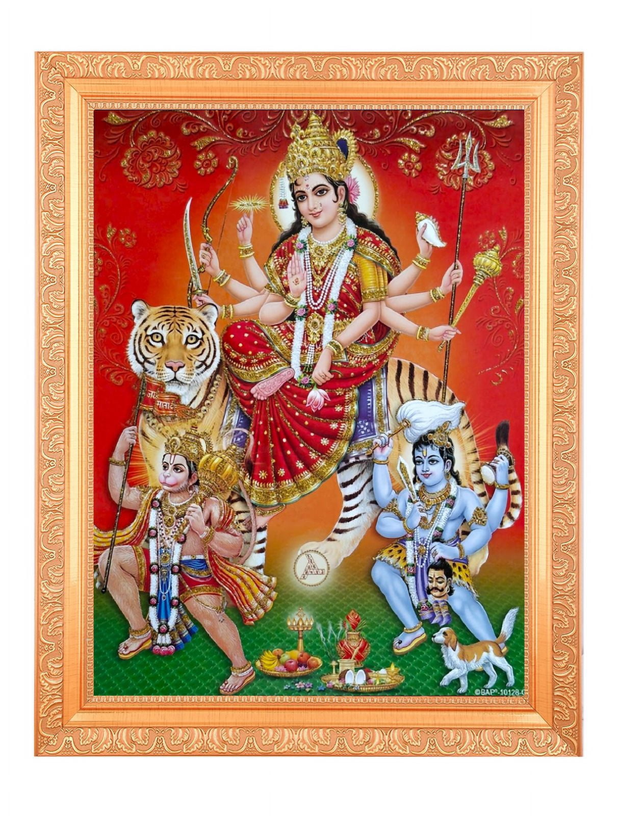 Bm Traders Maa Vaishnodevi With Lord Hanumanji And Bharavnath Zari ...