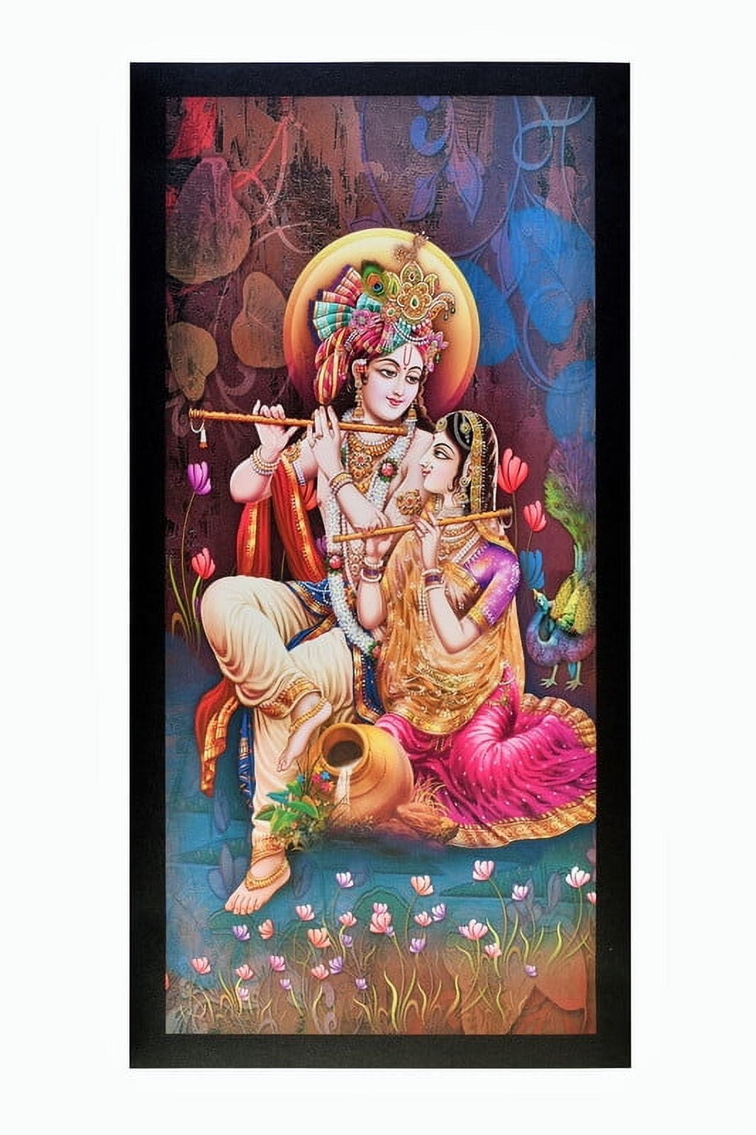 Bm Traders Majestic Radha Krishna Wall Sticker Poster Print Without ...