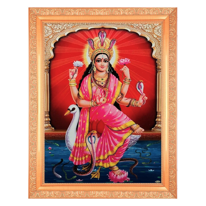 Bm Traders Manasa Devi Hindu Goddess Of Snakes Beautiful Print Photo In ...