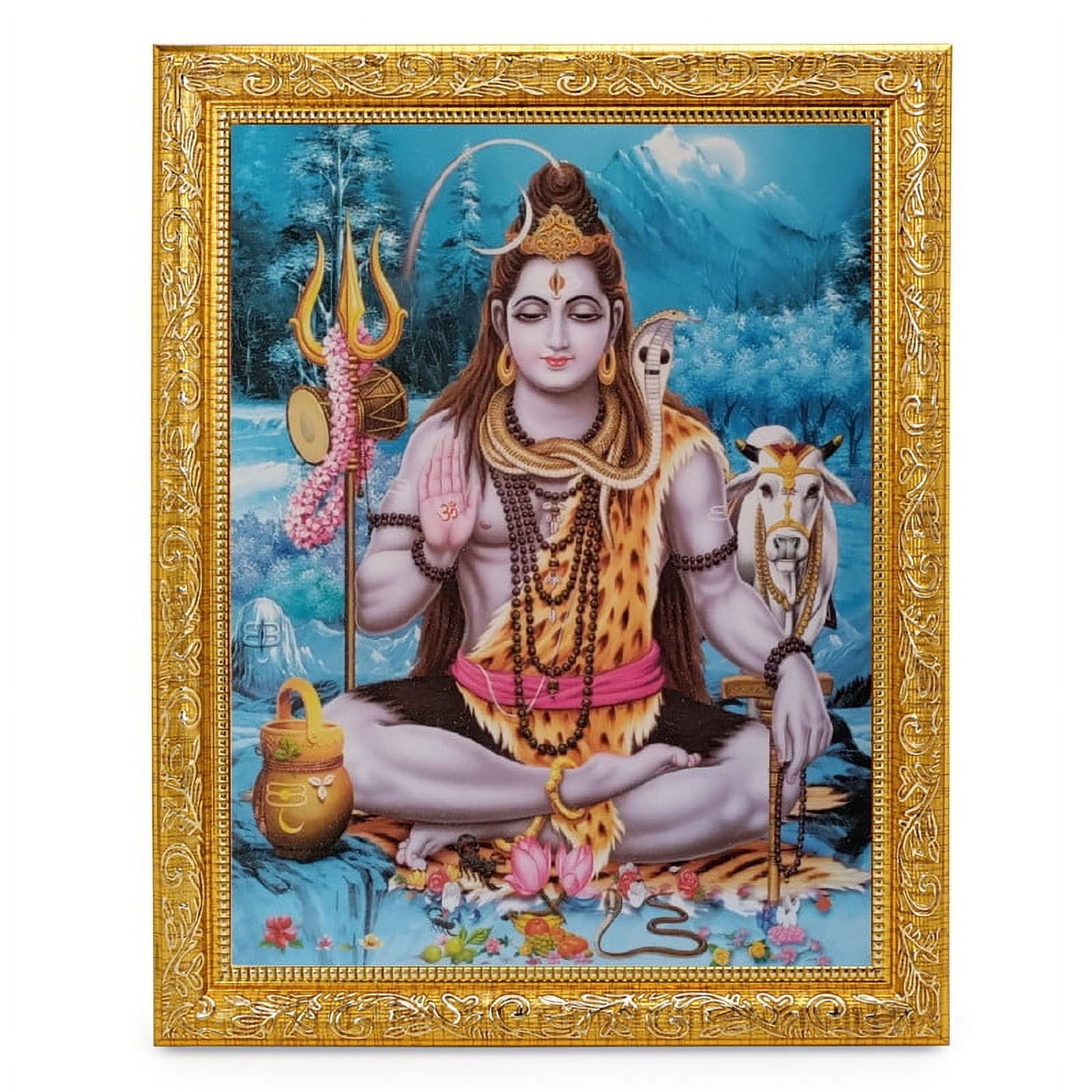 Bm Traders Meditating Shiva Beautiful Print Photo In ArtWork Golden ...