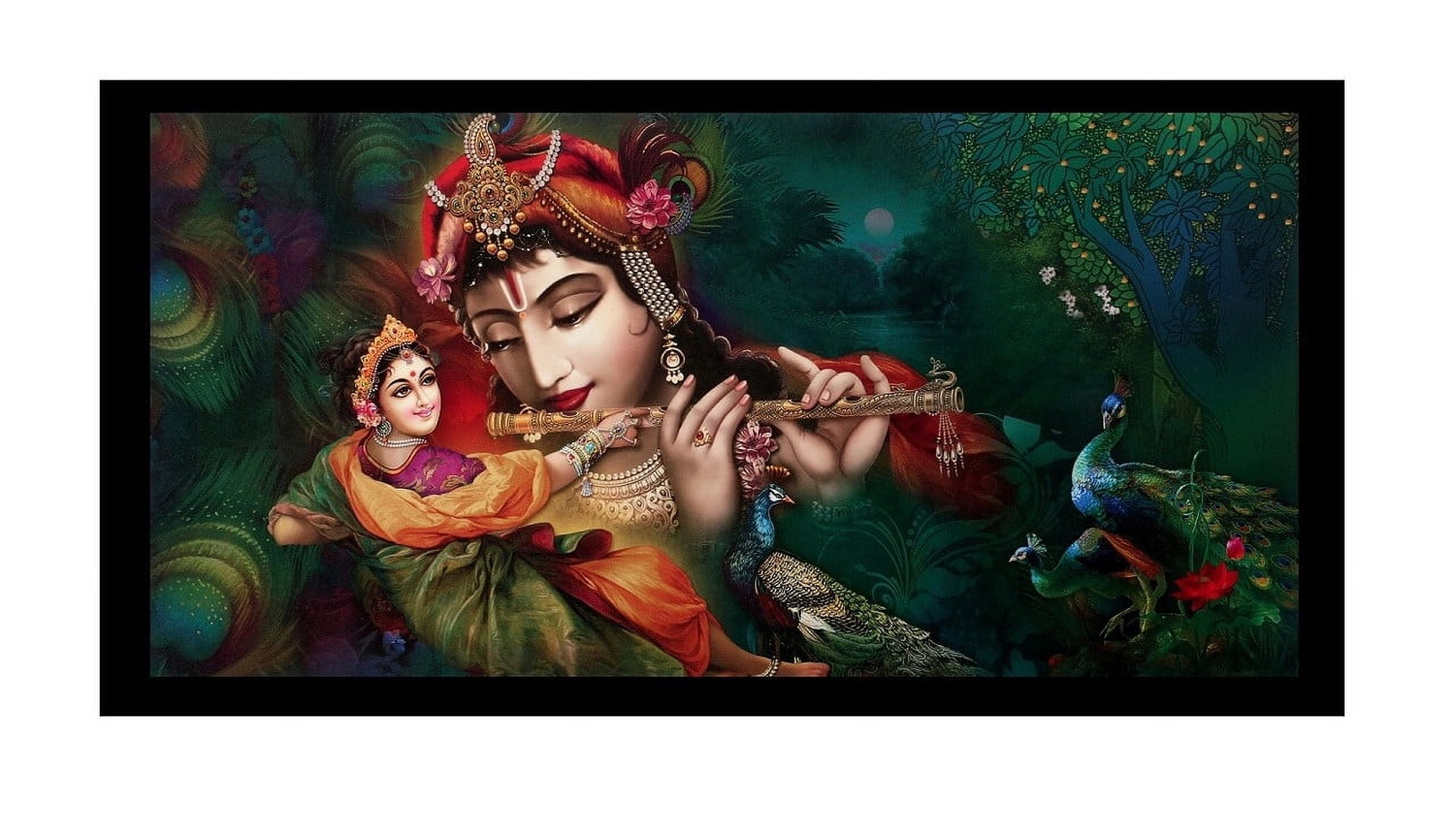 Bm Traders Modern Art Radha Krishna Wall Sticker Poster Print Without ...