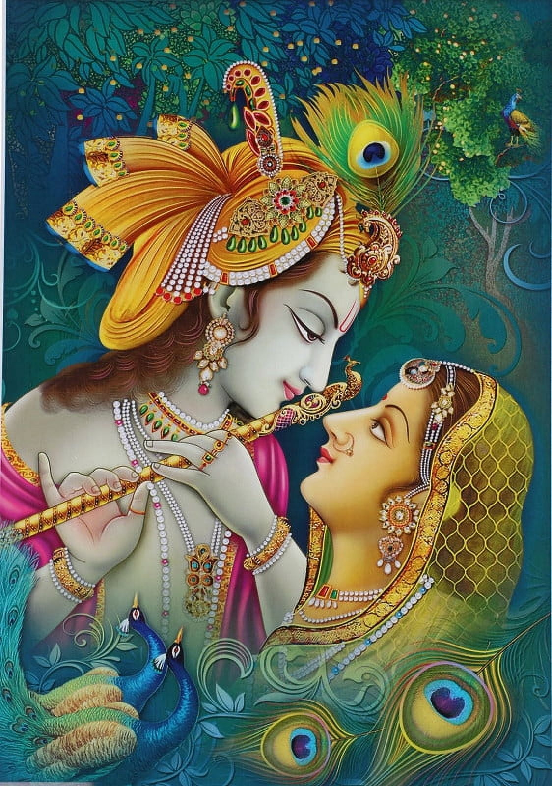 Bm Traders Modern Art Radha Krishna Wall Sticker Poster Print Without Frame (24 X 48 Inch) OR ...