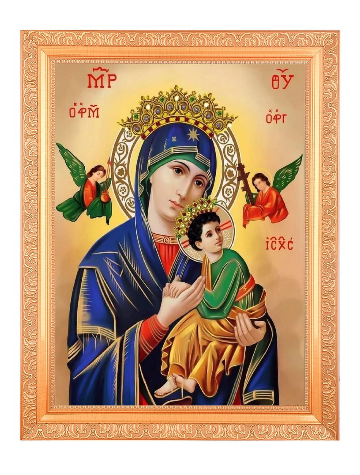 Bm Traders Mother Mary Of Perpetual Digital Print Photo In Golden ...