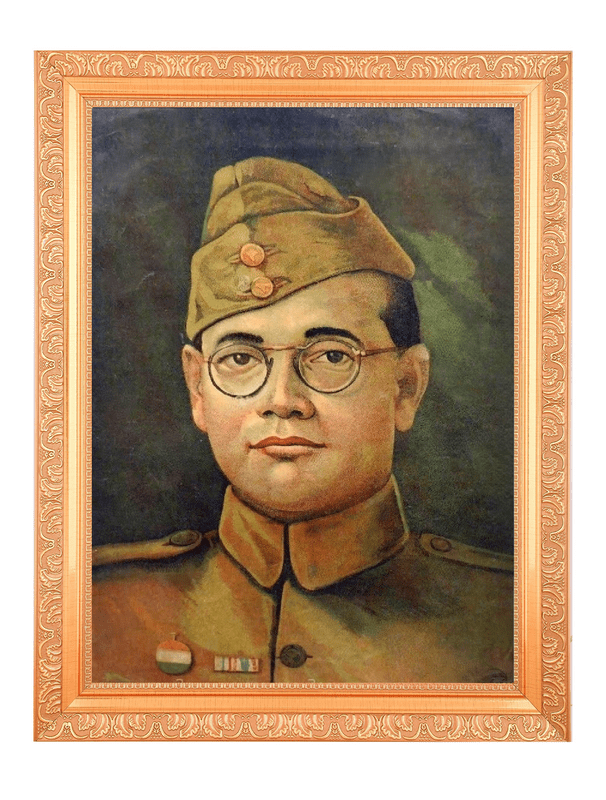 Bm Traders Netaji Subash Chandra Bose Vintage Design Digital Print Photo In Golden Artwork Frame ...