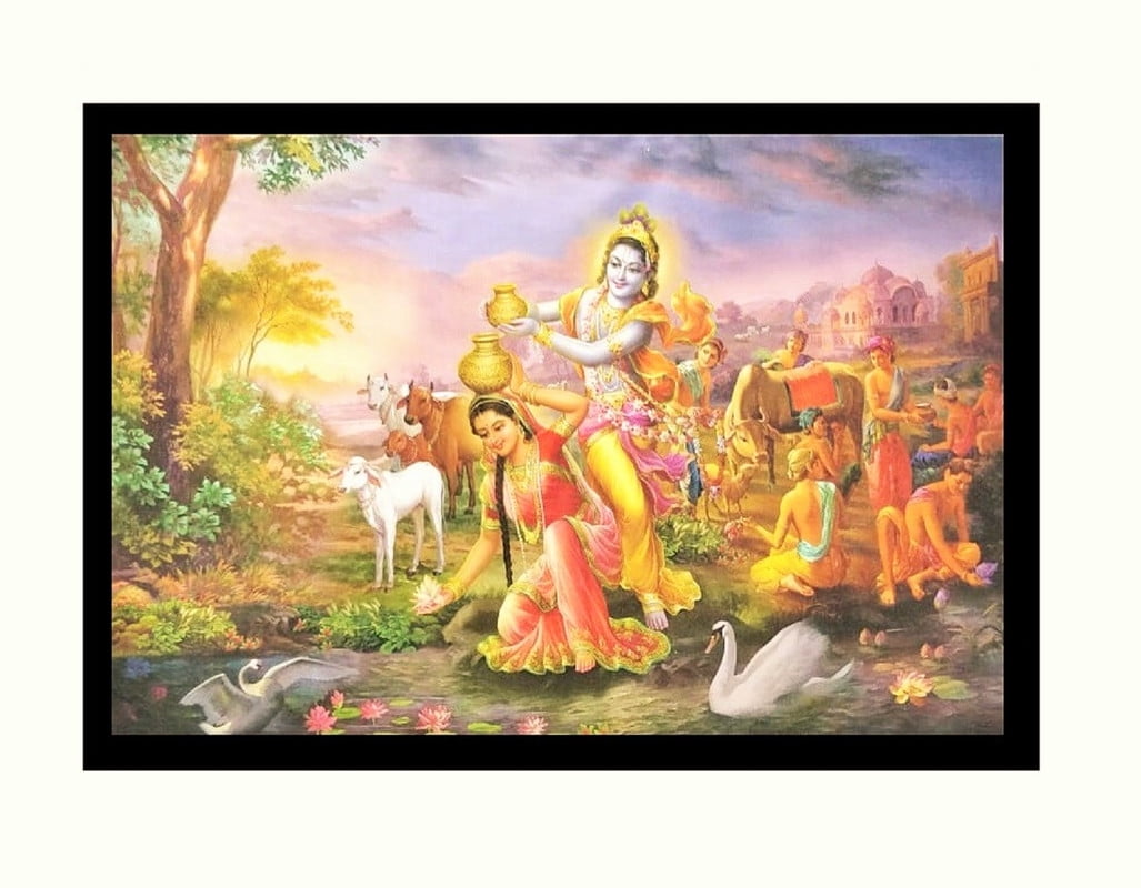 Bm Traders Radha Krishna Art Wall Sticker Poster Print Without Frame ...