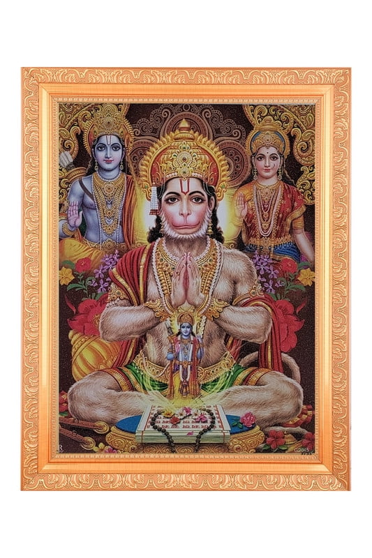 Bm Traders Ram Sita Hanuman Beautiful Print Photo In ArtWork Golden ...