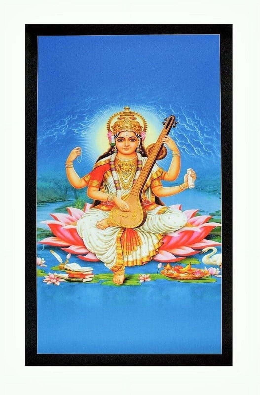 Bm Traders Saraswati Maa Wall Sticker Poster Print Without Frame (20 X ...