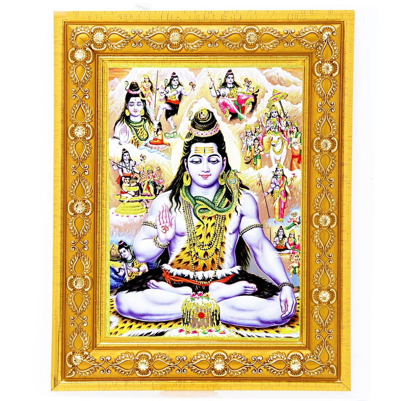 Bm Traders Shiva Golden Art Work Colour Photo In Golden Wall Hanging ...
