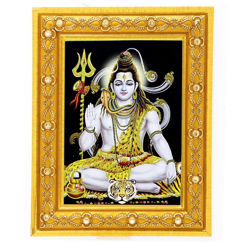 Bm Traders Shiva Golden Art Work Colour Photo In Golden Wall Hanging ...
