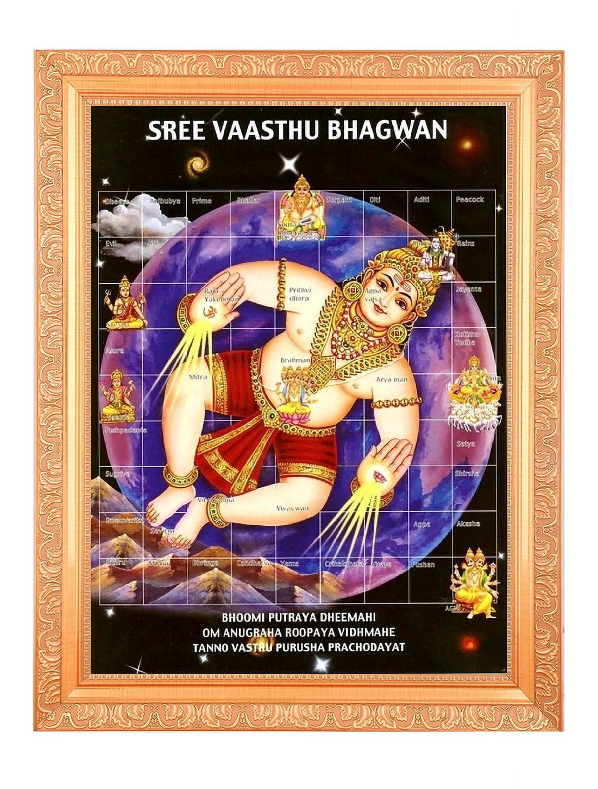 Bm Traders Shree Vasthu Bhagwan Digital Print Photo In Golden Artwork ...