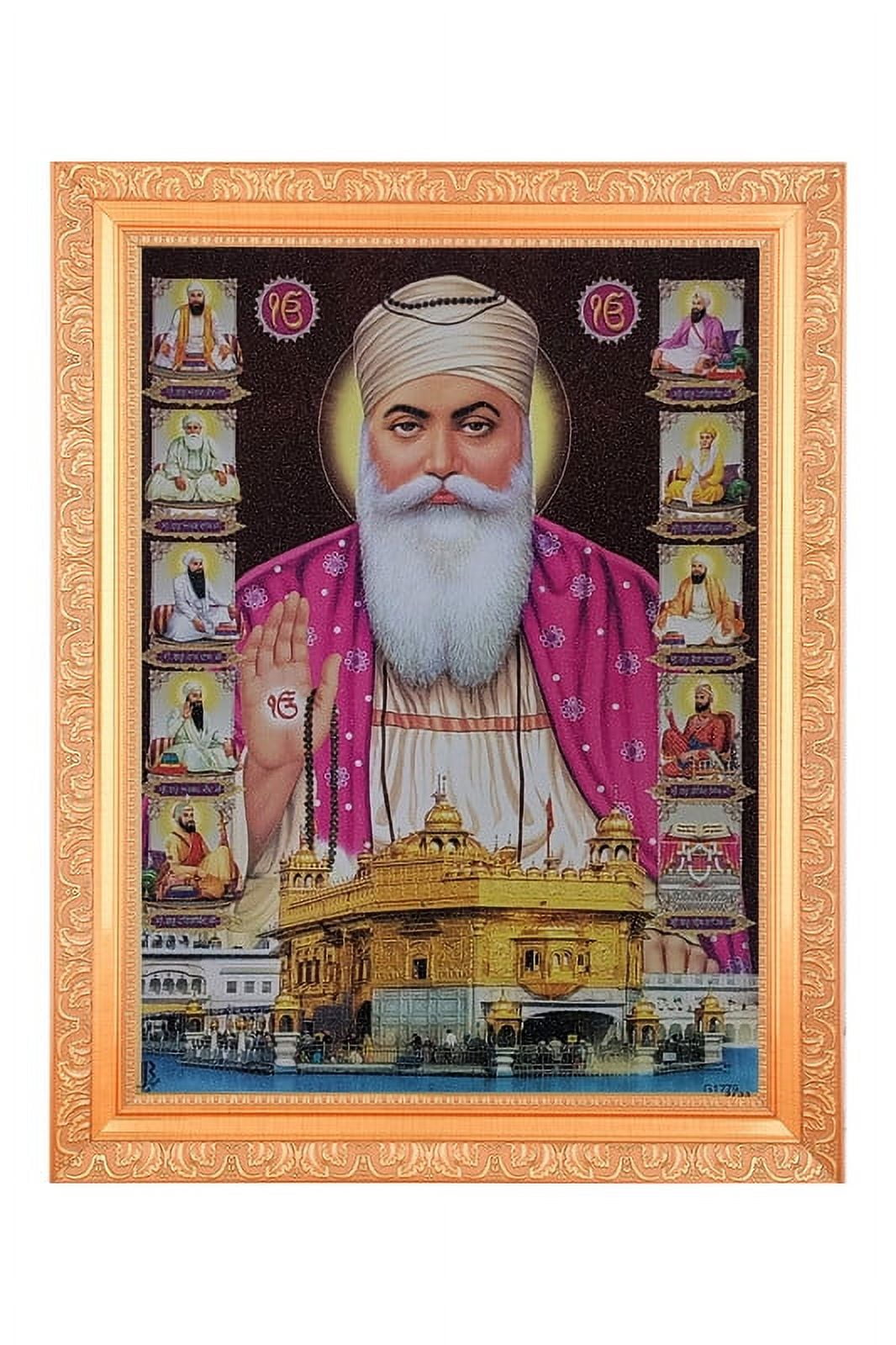 Bm Traders Sikh Gurus With Golden Temple Beautiful Print Photo In ...