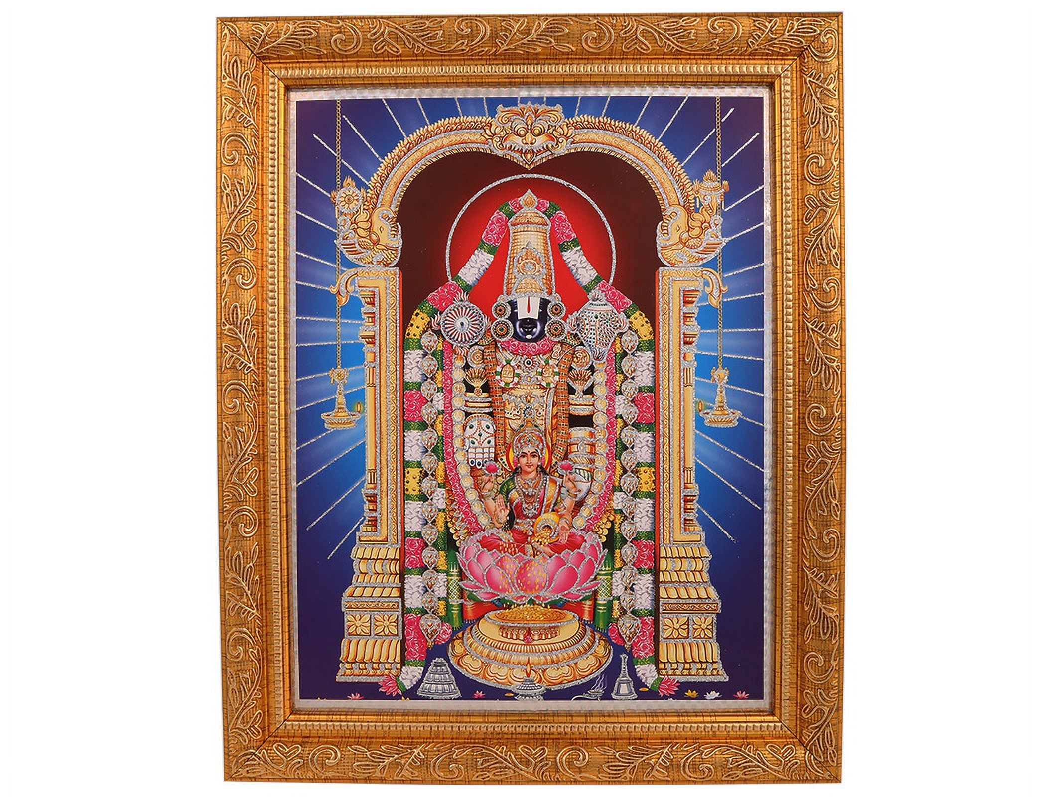 Bm Traders Tirupati Balaji With Lakshmi Zari Print Photo In ArtWork ...