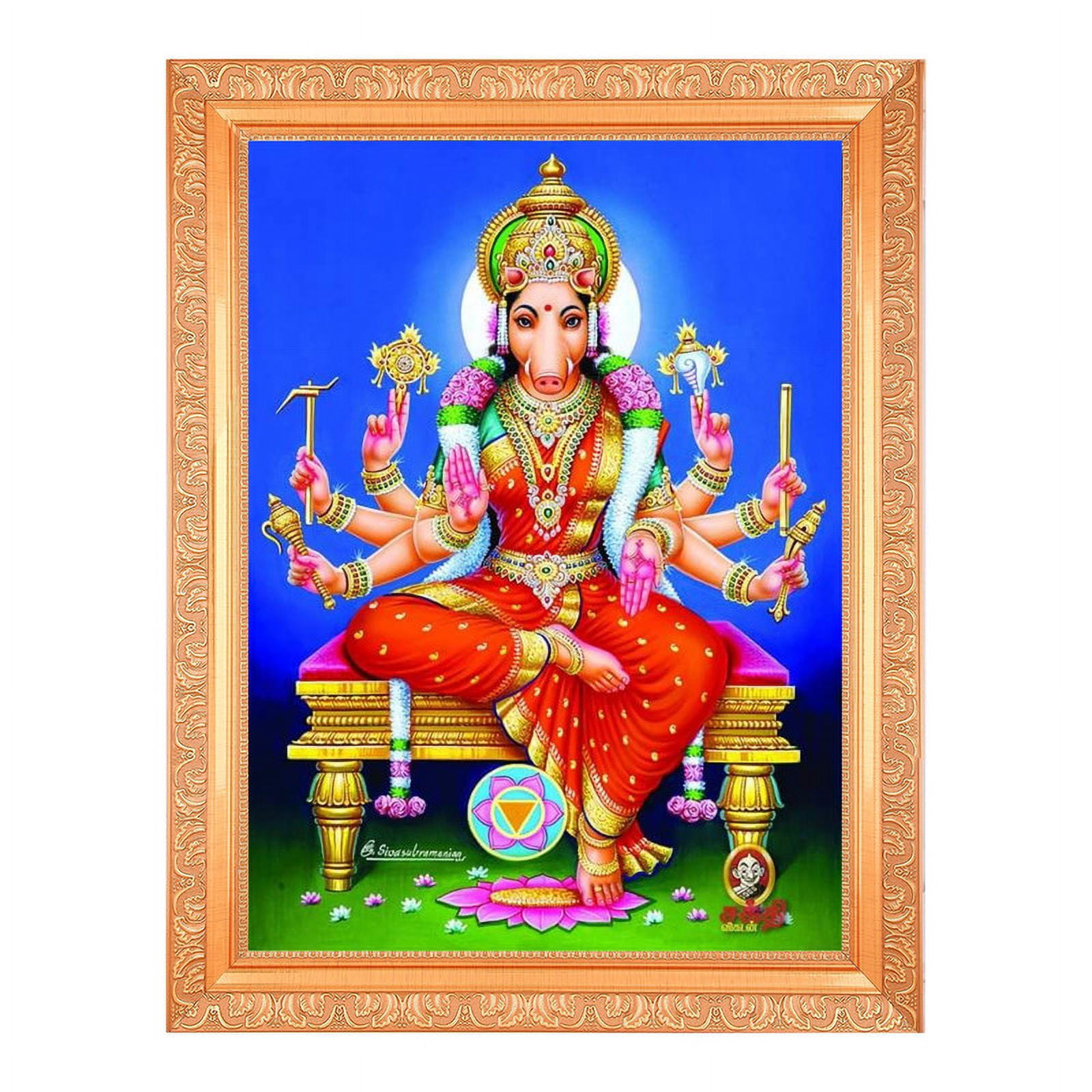 Bm Traders Varahi Amman Devi Digital Print Photo In ArtWork Golden ...