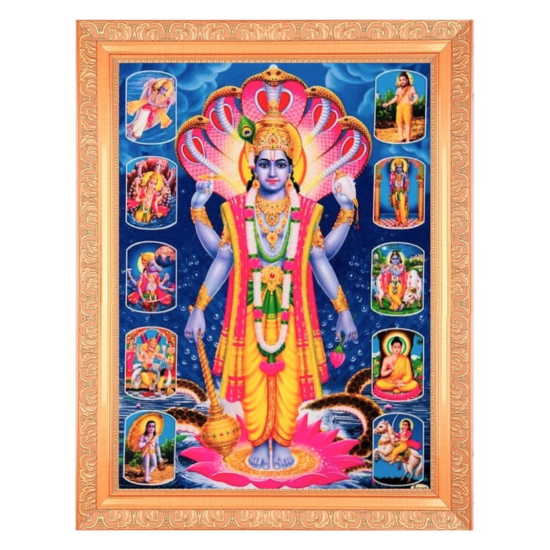 Bm Traders Vishnu Bhagwan 10 Avtar Beautiful Print Photo In ArtWork ...