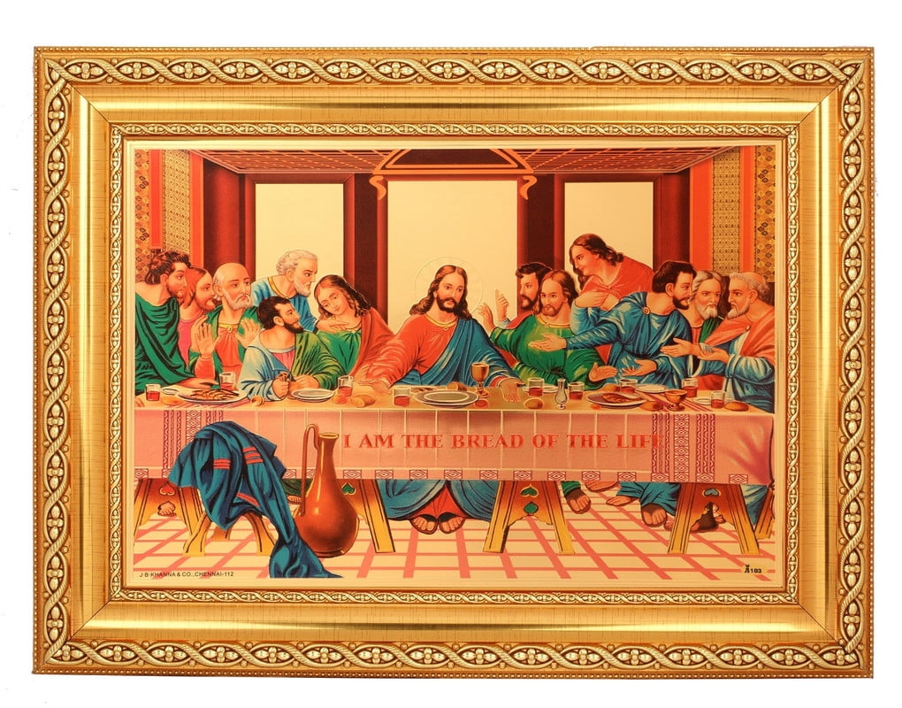 Bm Trades Lord Jesus Last Supper Beautiful Golden Foil Photo In ArtWork ...