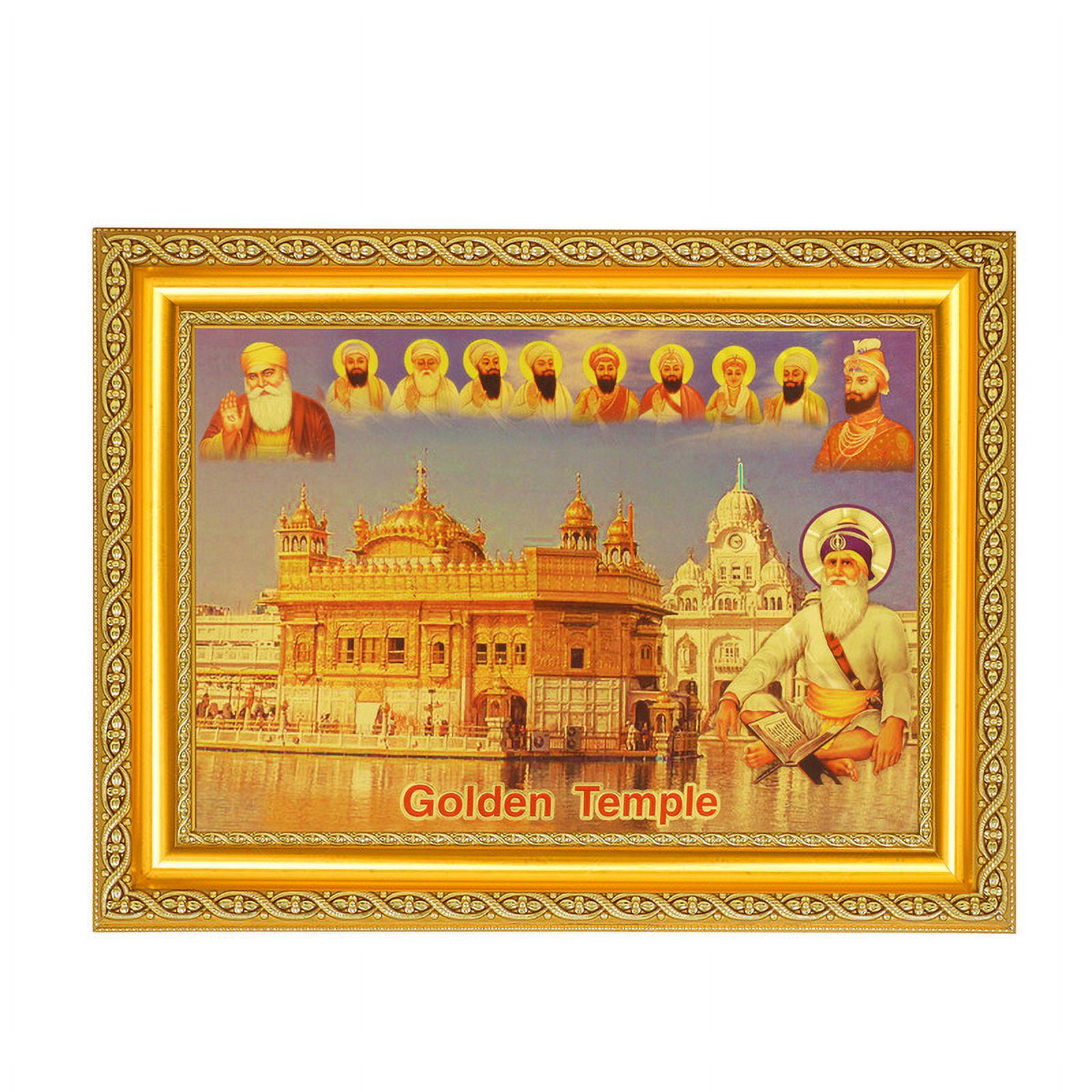 Bm Trades Sikh 10 Gurus With Golden Temple Beautiful Golden Foil Photo ...