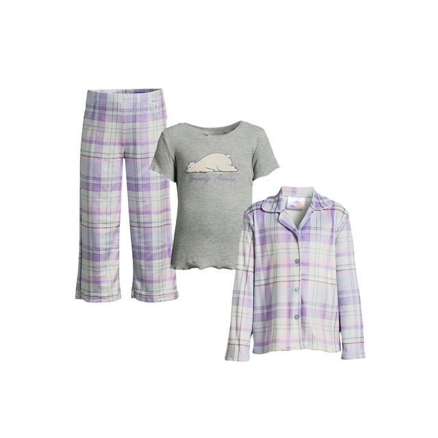 Bmagical Girls Long Sleeve Notch Collar Top, Short Sleeve Top and Pant ...