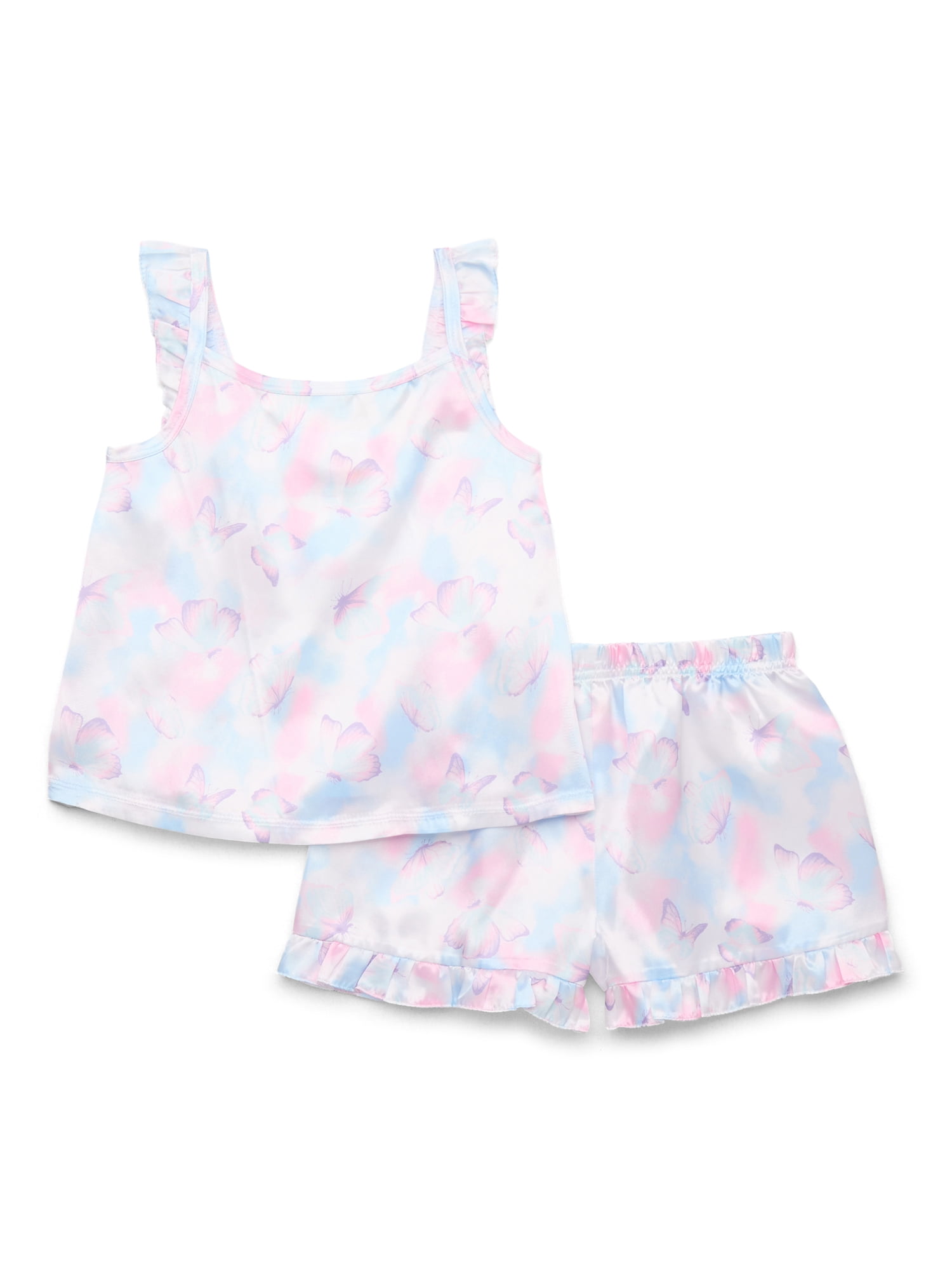 Bmagical Girls Ruffle Tank Top and Shorts Pajama Set, 2-Piece, Sizes 4 ...