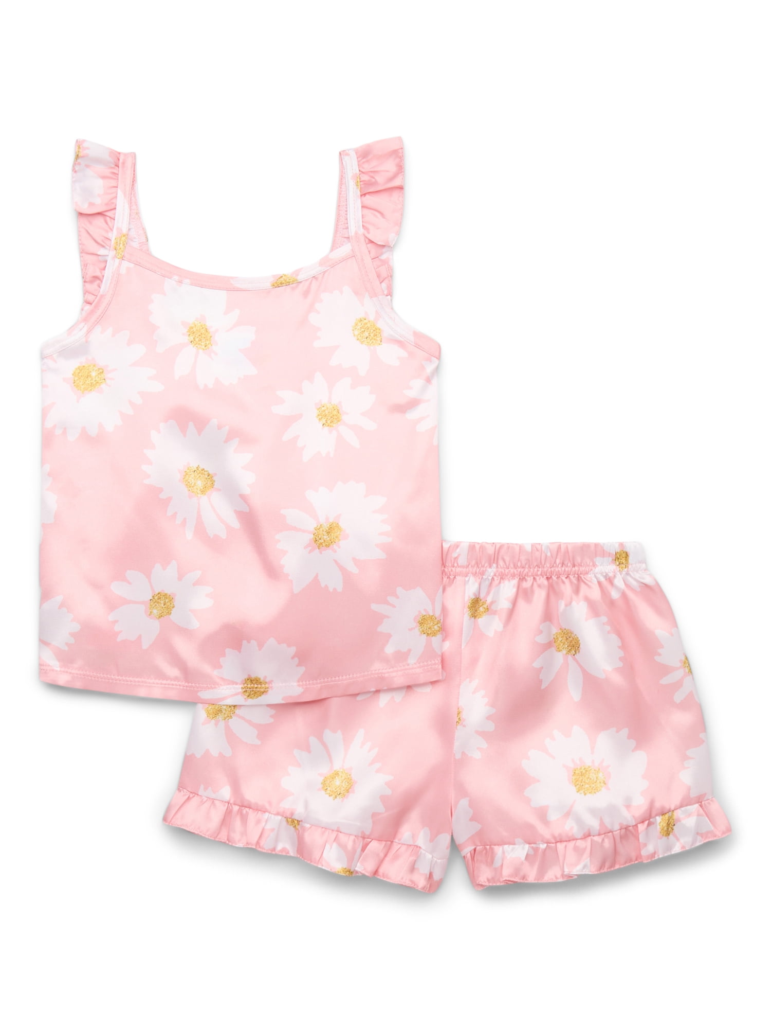 Bmagical Girls Ruffle Tank Top and Shorts Pajama Set, 2-Piece, Sizes 4 ...
