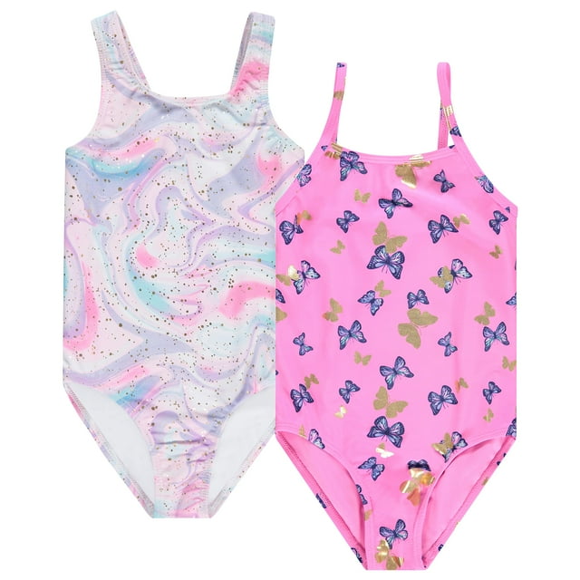 Bmagical Kids Girls 2 pack Bathing Suit, Childrens Printed Beach ...