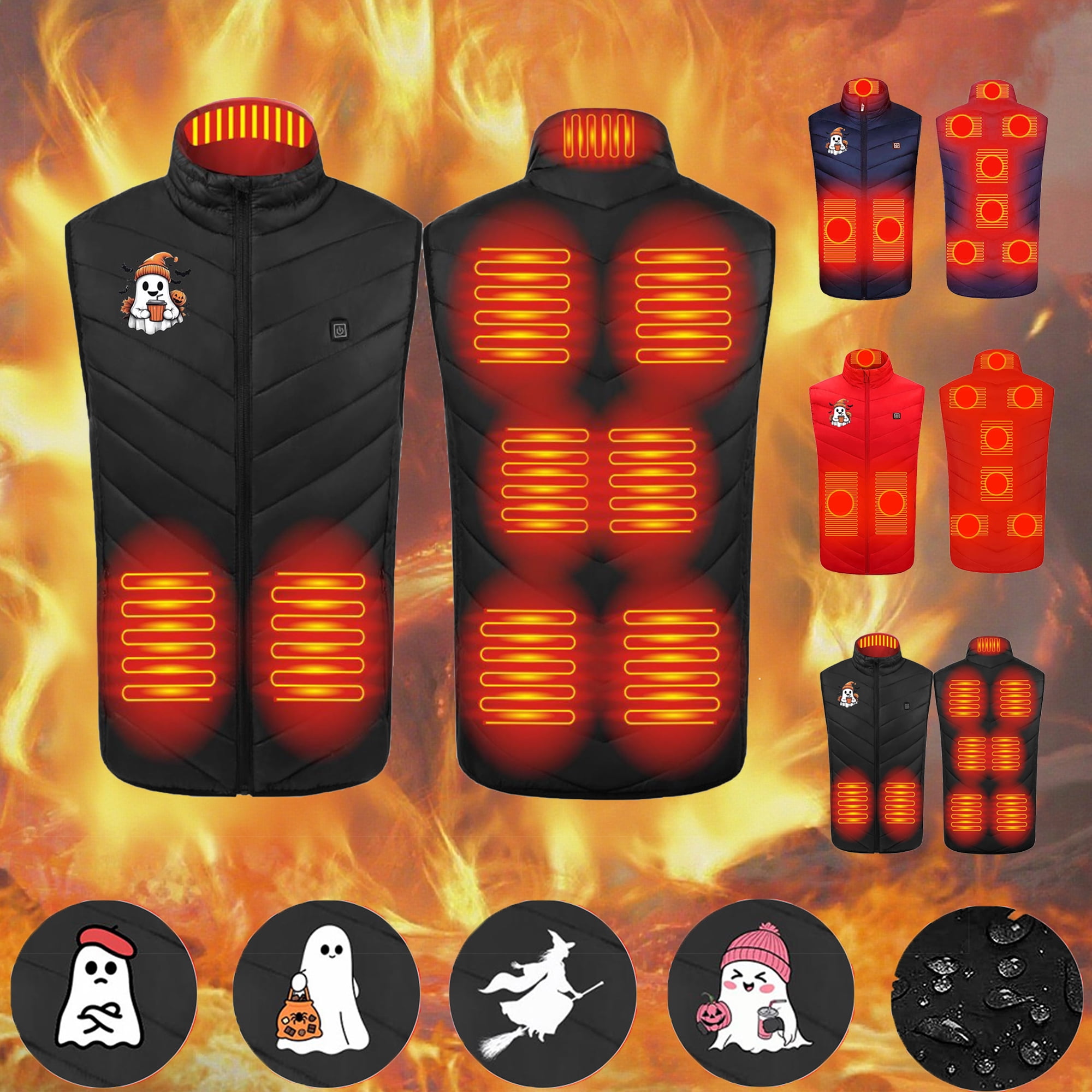 Bmawag Heated Vest 18 Heating Zones Plus Size Lightweight Unisex Heated ...