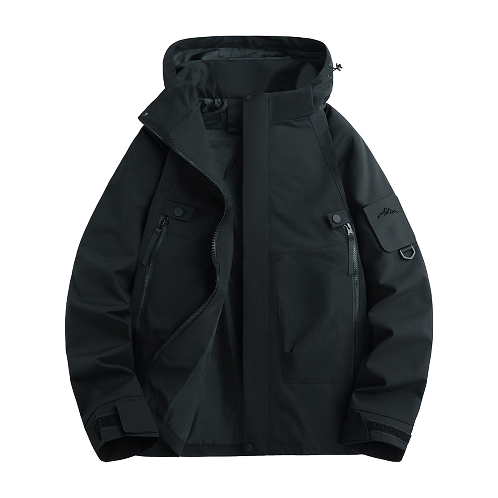 Bmawag Outdoor Jacket for Men Hooded Waterproof Windproof Big and Tall ...