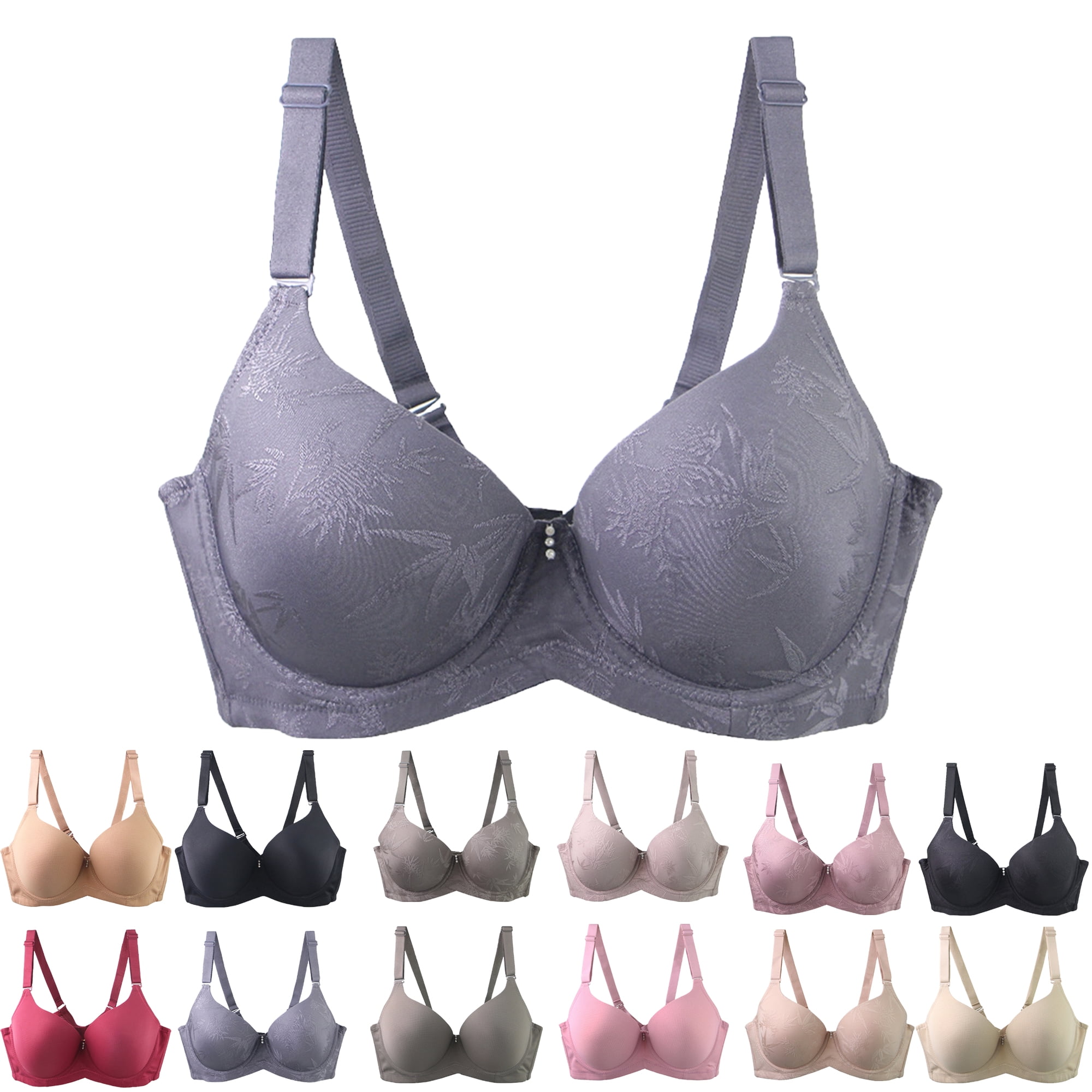 Bmawag Underwire Bras for Women Plus Size Adjustable Shoulder Straps ...