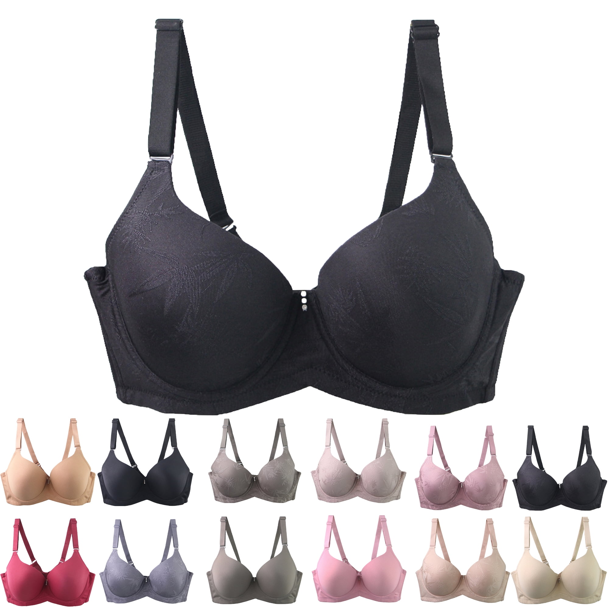 Bmawag Wirefree Bras for Women Plus Size Adjustable Shoulder Straps ...