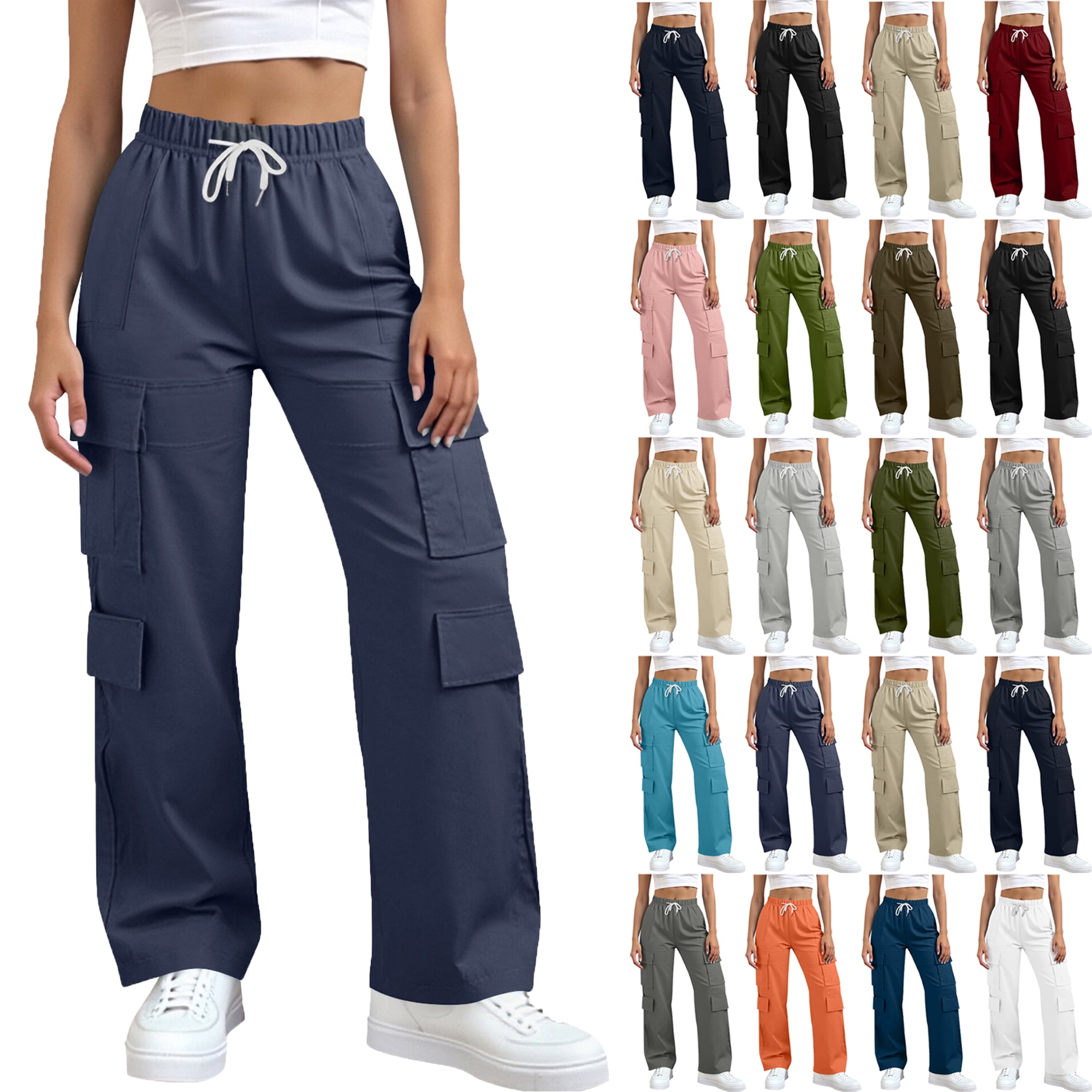Bmawag Womens Trousers with Pockets Quick-Dry Plus Size Athletic Active ...