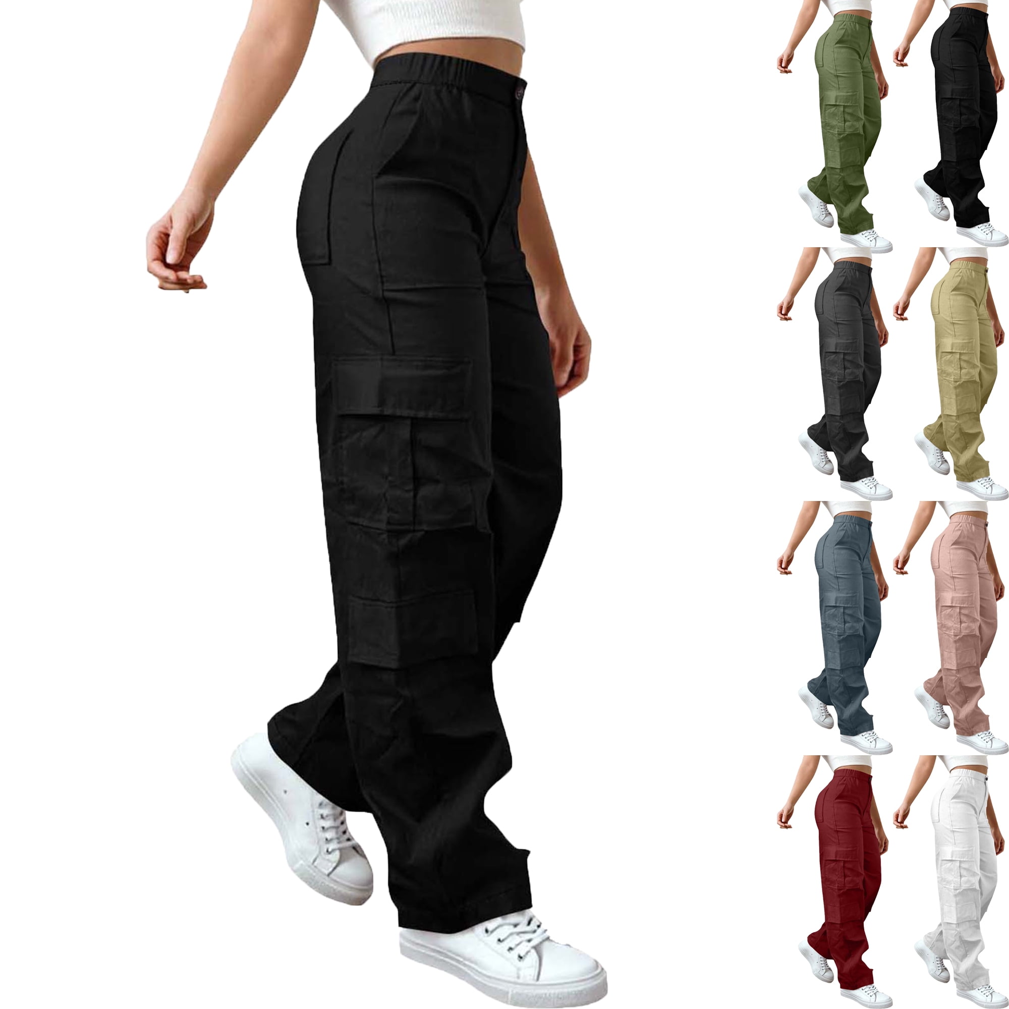 Bmawag Womens Trousers with Pockets Plus Size Leisure Sport Yoga Pants ...