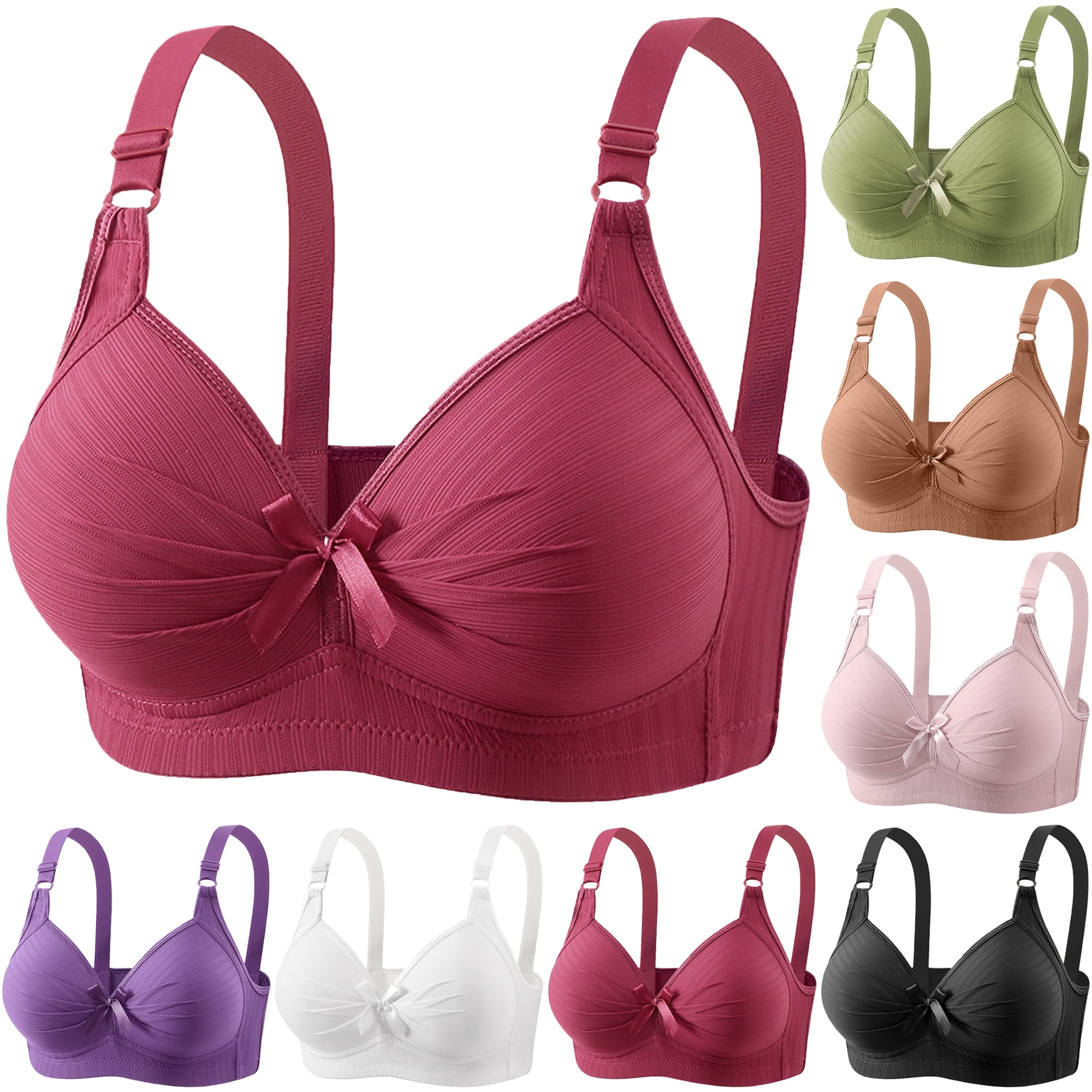 Bmawag Wirefree Bras for Women ,Plus Size Push-up Lace Bra Wirefreee ...