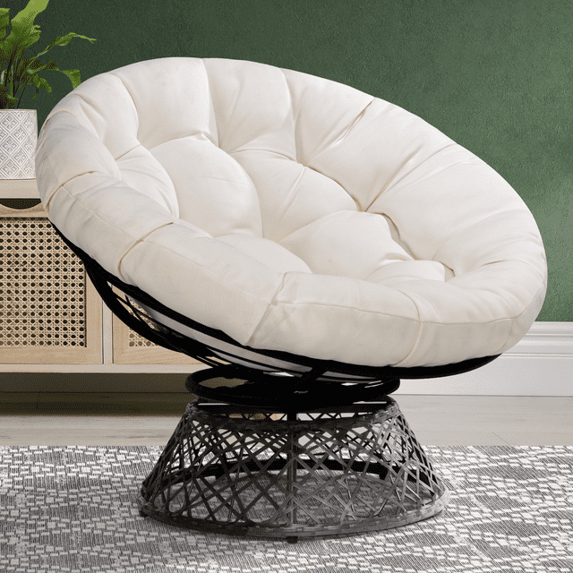 Free Shipping! Bme 360 Swivel Comfy Papasan Chair with Fabric Cushion ...