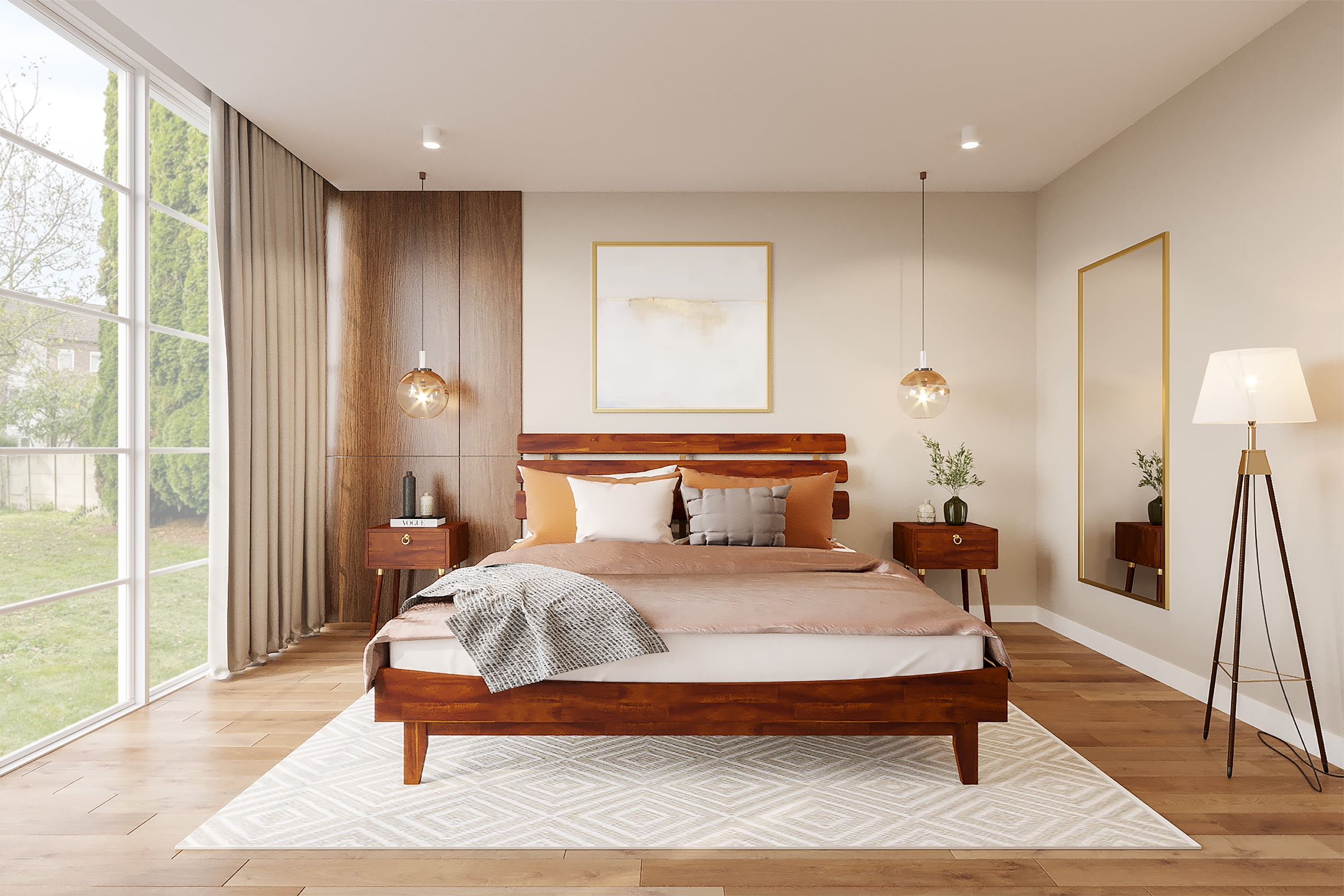 Bme Caden 15 Inch Deluxe Bed Frame with Adjustable Headboard - Mid ...