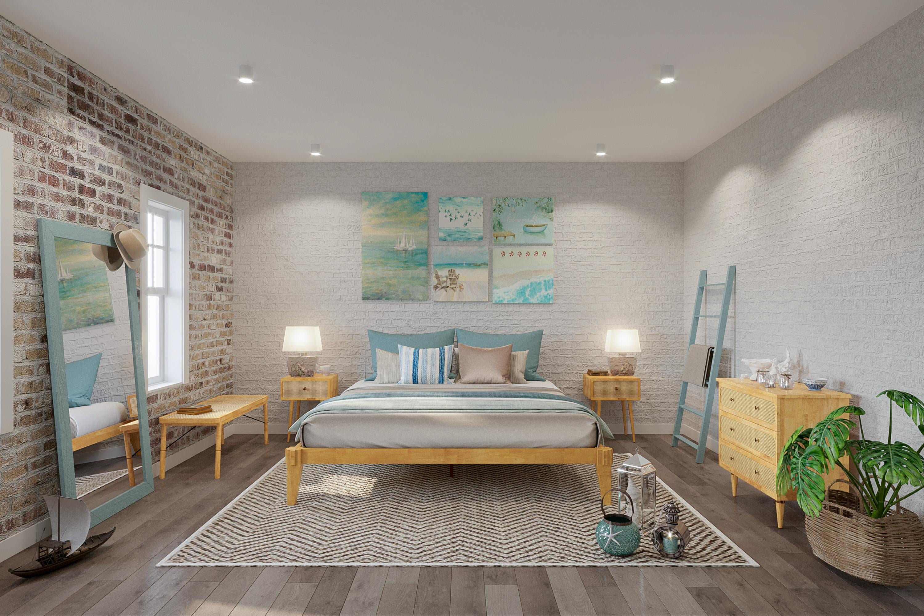 Bme Chalipa 14” King Bed Frame - Wood Platform Bed - Wood Slat Support - No Box Spring Needed ...