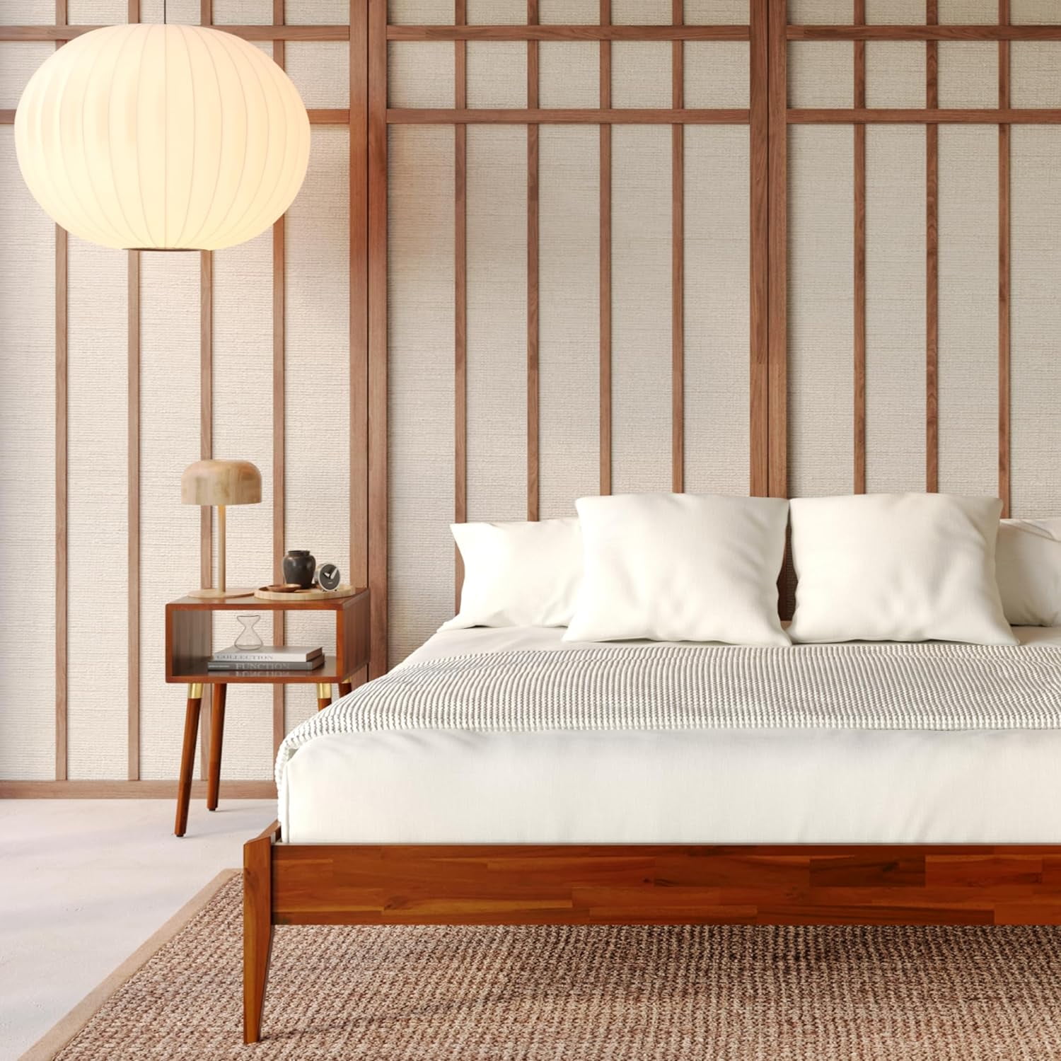 Bme Dinkee 15" Solid Wood Platform Bed Frame Without Headboard ...