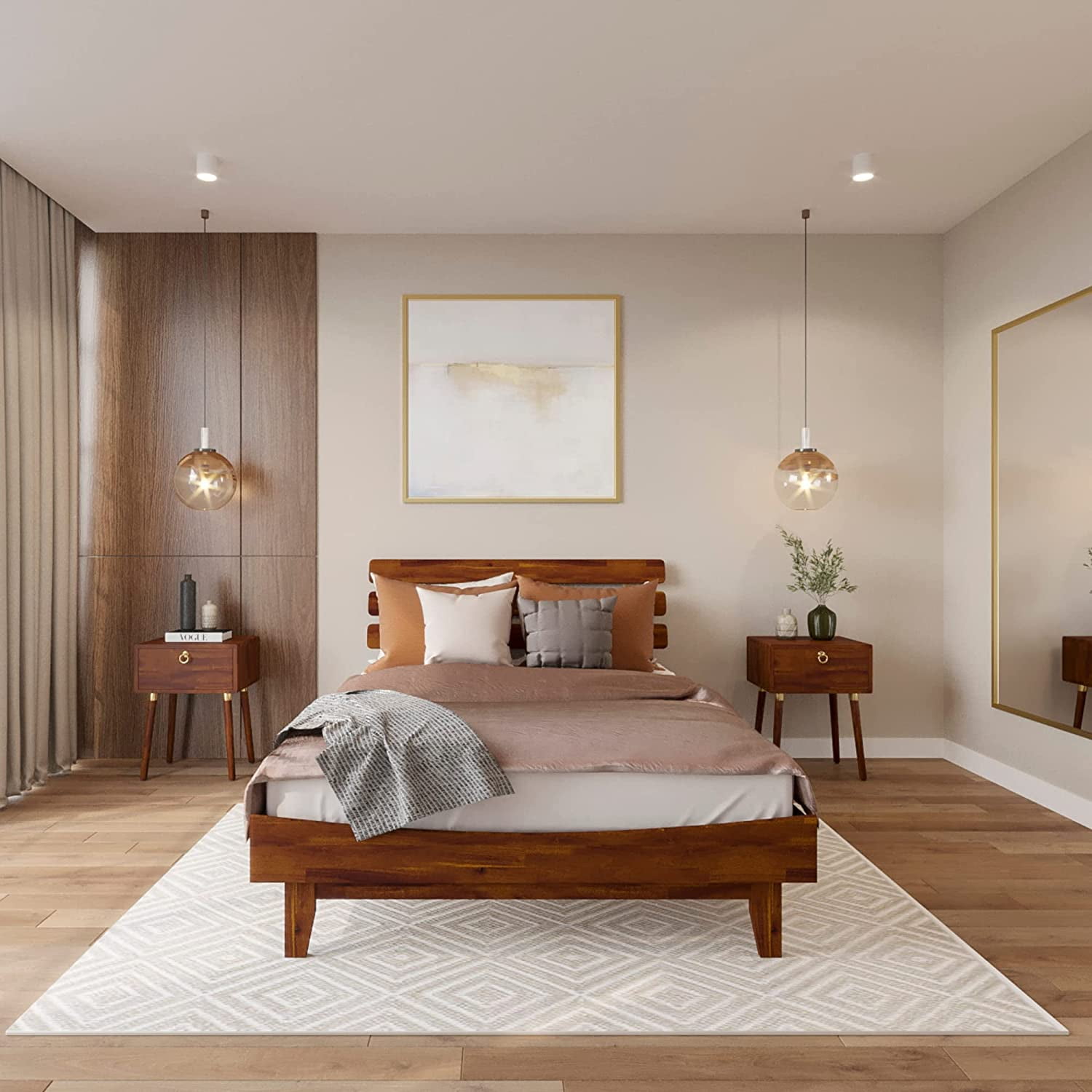 Bme Full Size | Caden 55x82x15in Deluxe Bed Frame with Adjustable ...