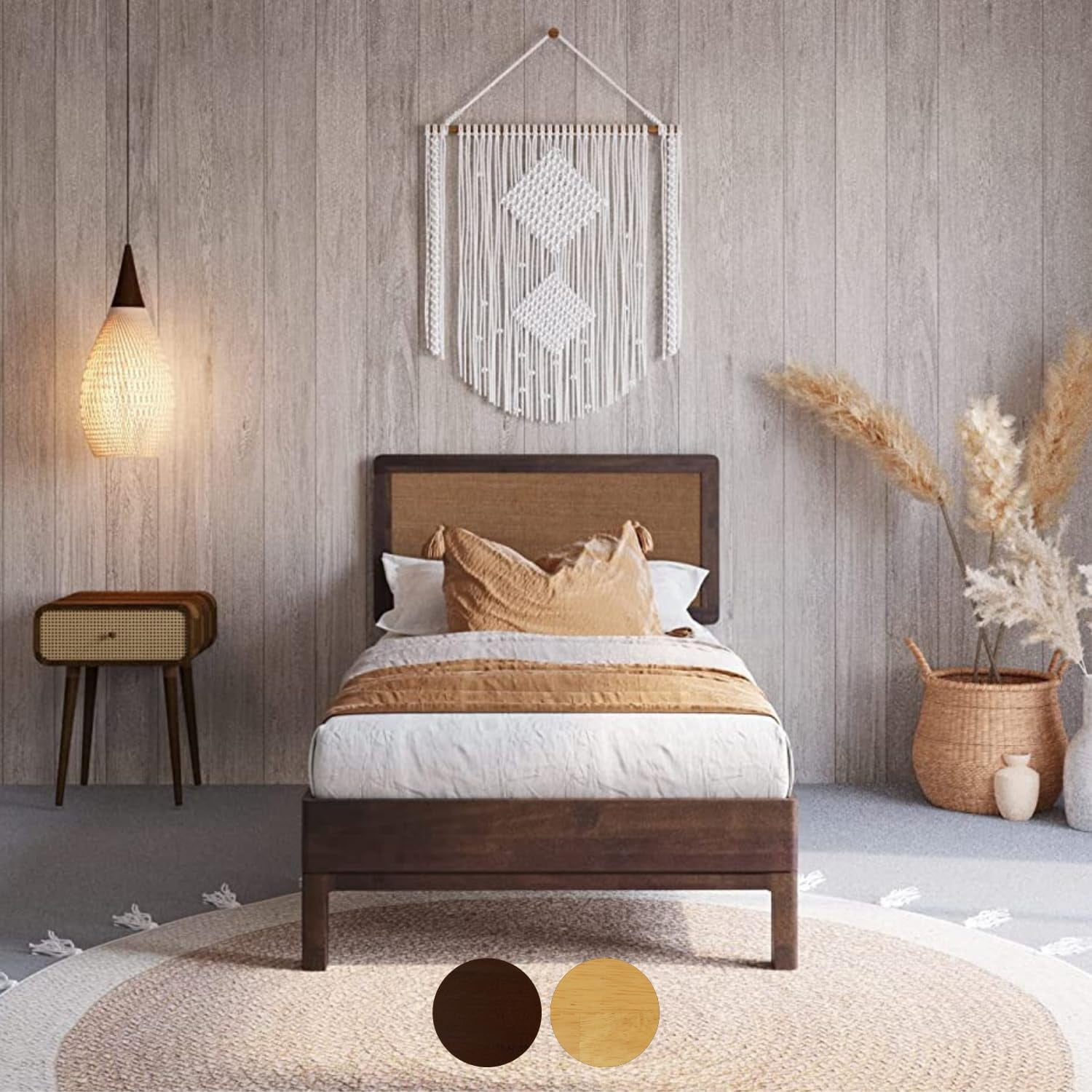 Bme Nipe (New) 14 Inch Deluxe Bed Frame with Adjustable Headboard ...