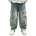Bmisegm Baby Boy Pants Boys Distressed Cargo Denim Jeans Loose Fit ...