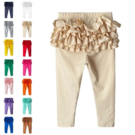 Bmisegm Baby Girl Pants Stretch Pure Color Leggings for Toddler and ...