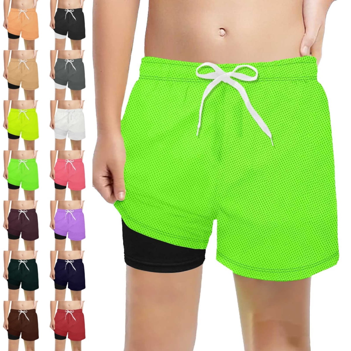 Bmisegm Baggy Sweat Shorts for Boys Casual Elevated Fit Tie Waist with ...