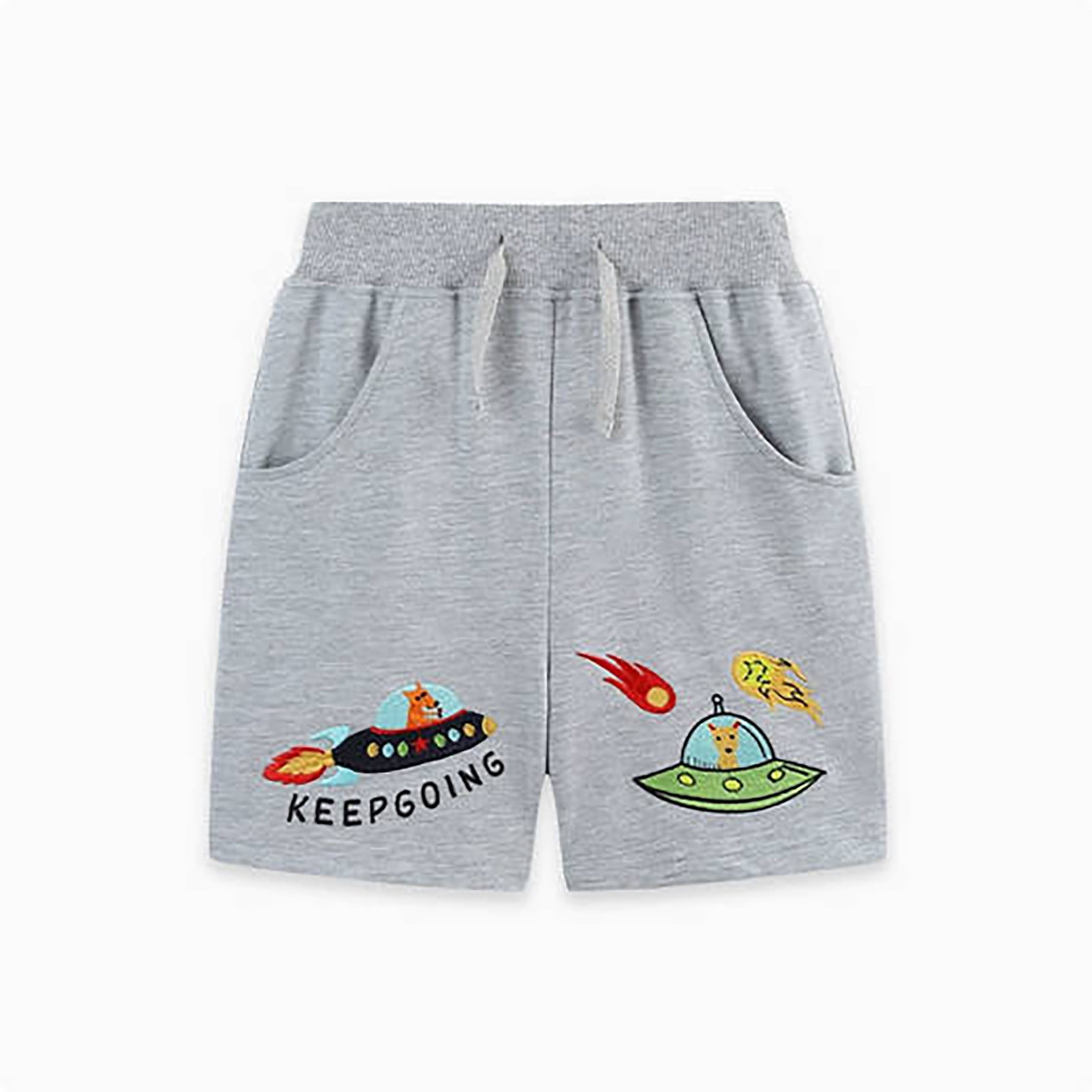 Bmisegm Boys Cargo Shorts European Style Cartoon Embroidered Summer ...
