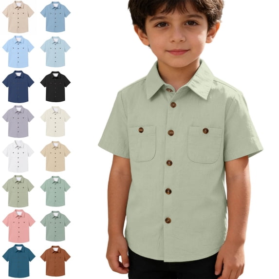 Bmisegm Boys Long Sleeve Shirts Casual Soft Breathable Comfortable ...