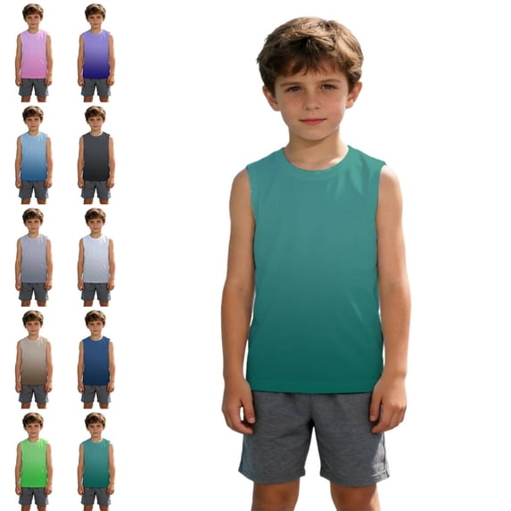 Bmisegm Boys T Shirts Athletic Tank Sleeveless Shirt for Kids Summer ...